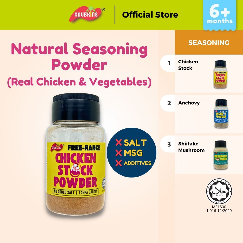 Gnubkins Natural Seasoning Powder (6 Months) No Salt, No Sugar, No MSG ...
