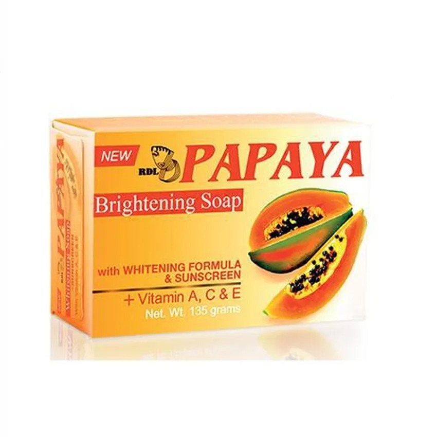 RDL PAPAYA WHITENING SOAP 135ML WITH SUNSCREEN + VITAMIN A,C & E INDIAN ...