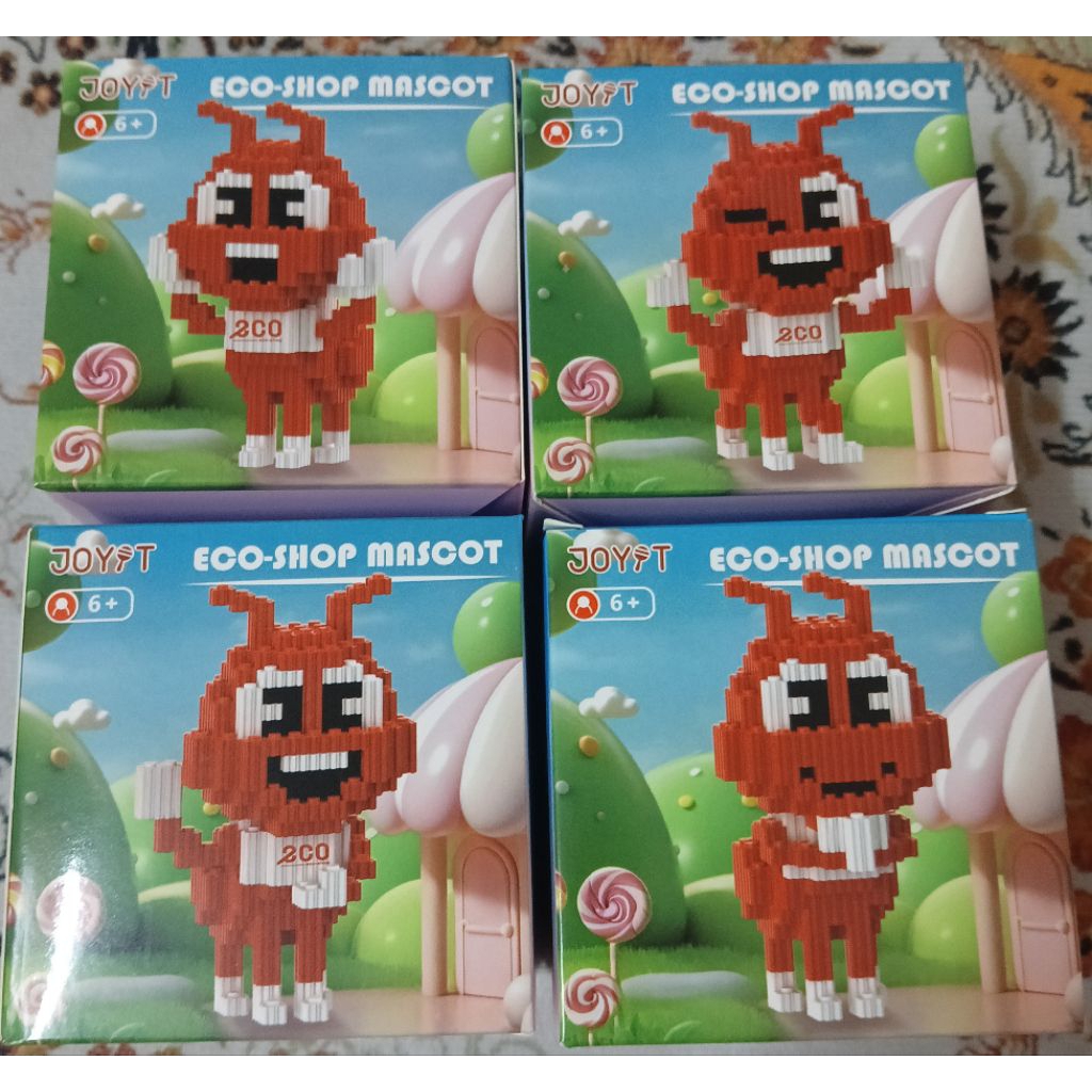 Ant Blocks ECo Shop Mascot (4 box 1 Set) | Shopee Malaysia