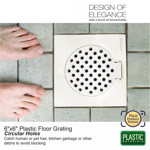 PVC Toilet Drain /Bathroom Floor Grating/地漏/Drain Cover 4"X4" or 6"X6 ...
