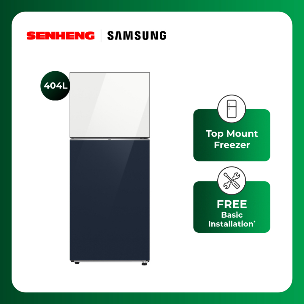 Samsung 404L Bespoke Top Mount Freezer (2023) Clean White and Clean ...