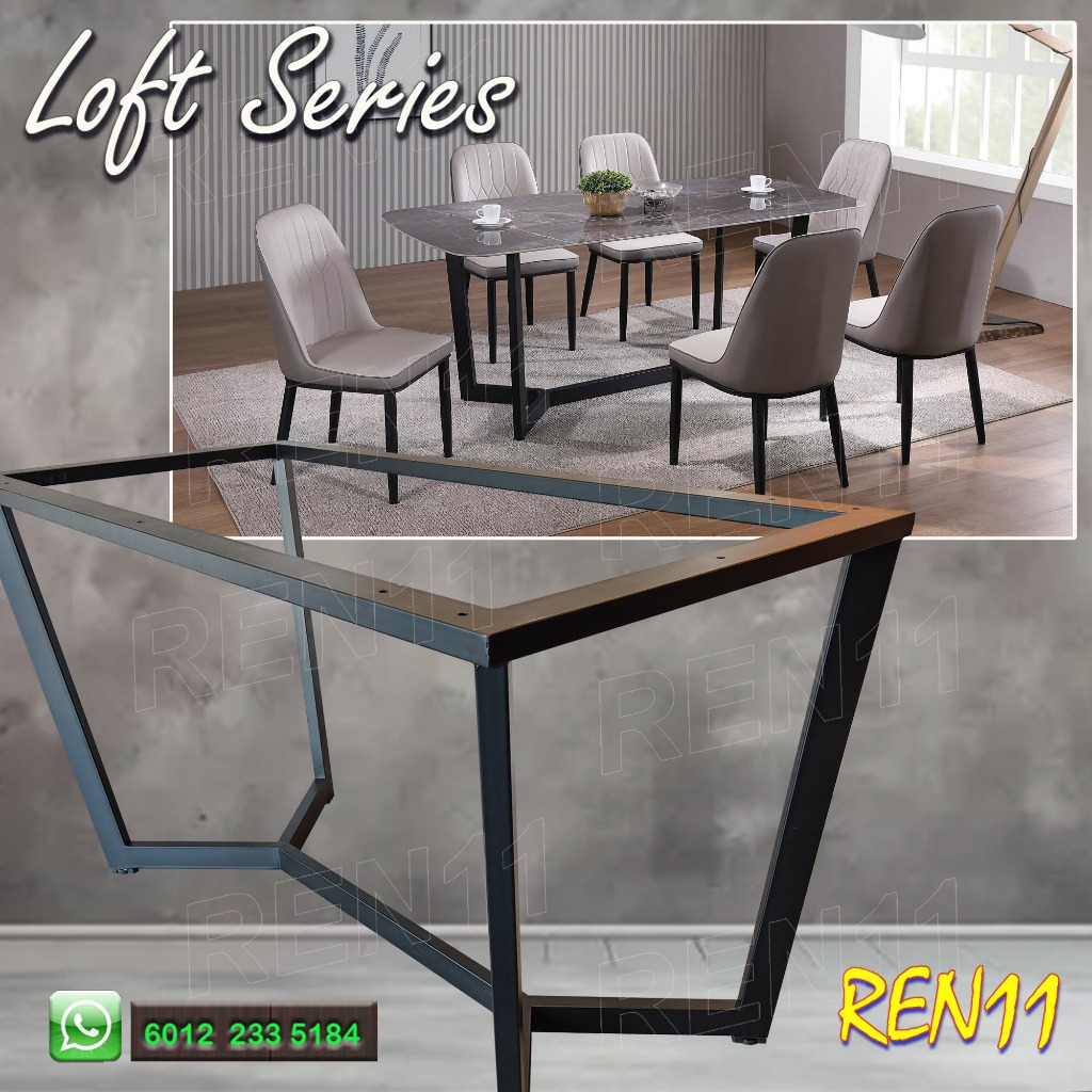 Loft series - Dining Table Power Coat Metal Leg ( Meja Kaki Besi ...