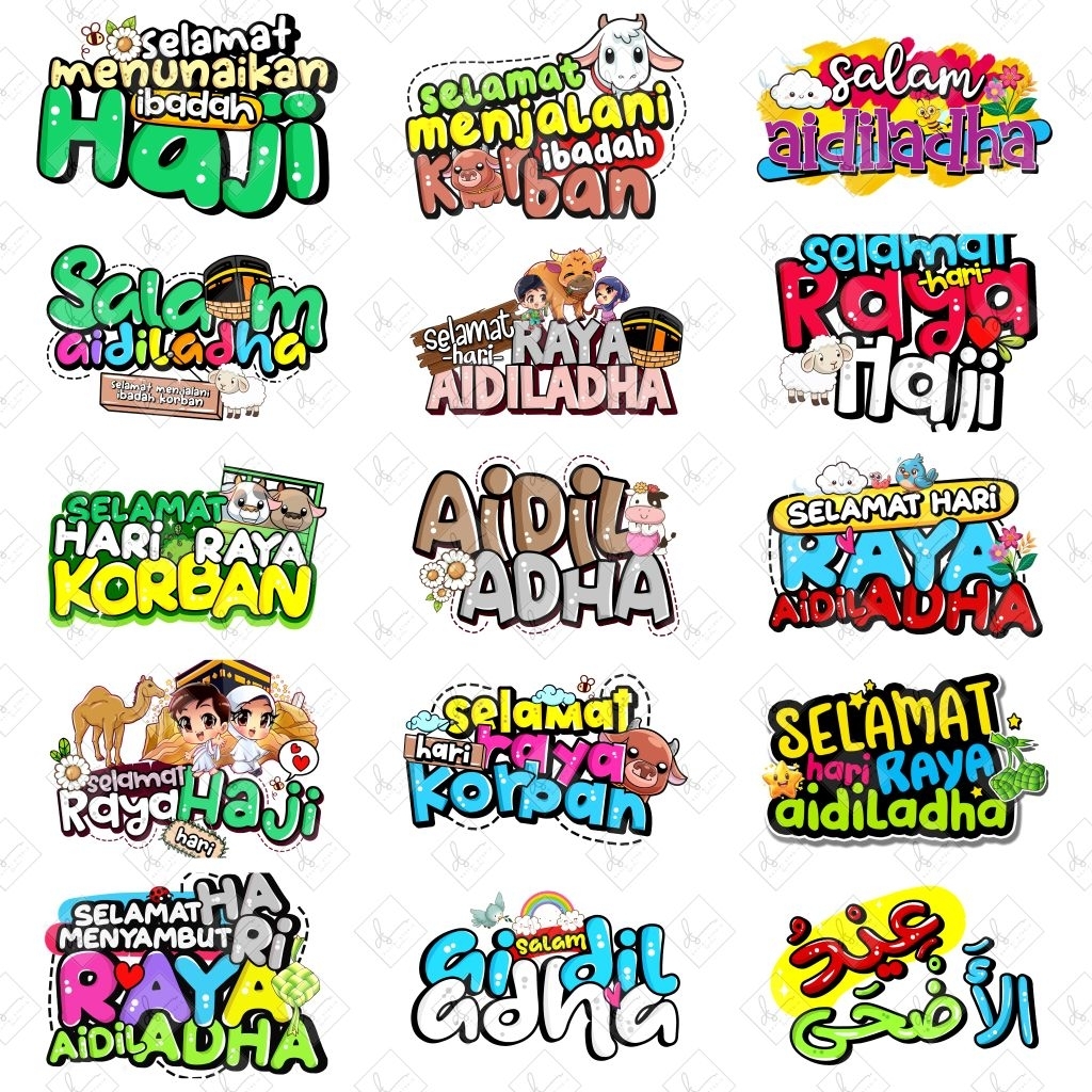 2025 Sticker Raya Aidiladha Haji Korban | Waterproof Kalis Air | Eid ...