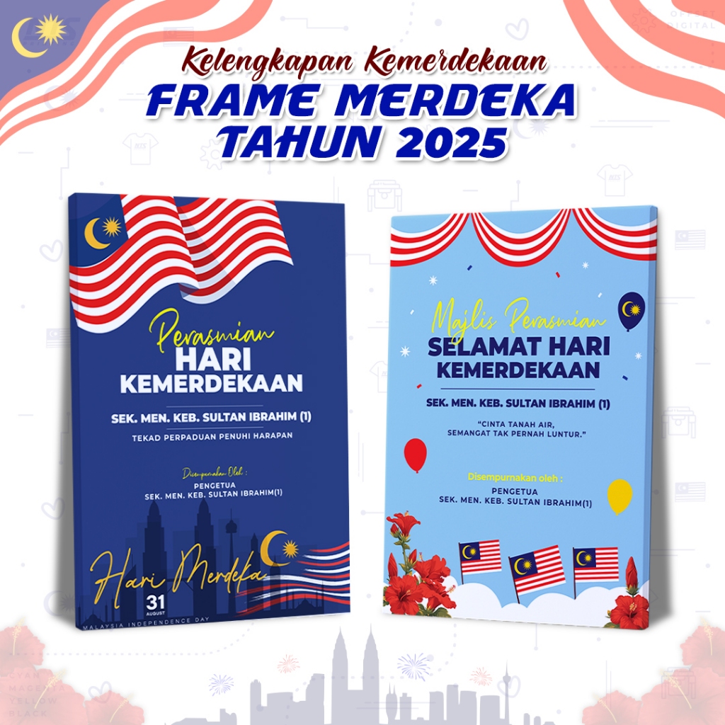 🌺READY DESIGN🌺 FRAME MERDEKA TAHUN 2025 - PATRIOTIK / SAMBUTAN ...