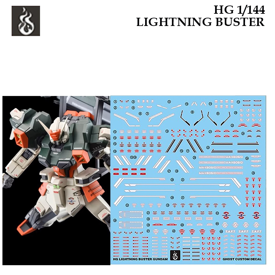 [COPY GHOST] HG121 HG 1/144 LIGHTNING BUSTER GUNDAM WATER SLIDE DECAL ...
