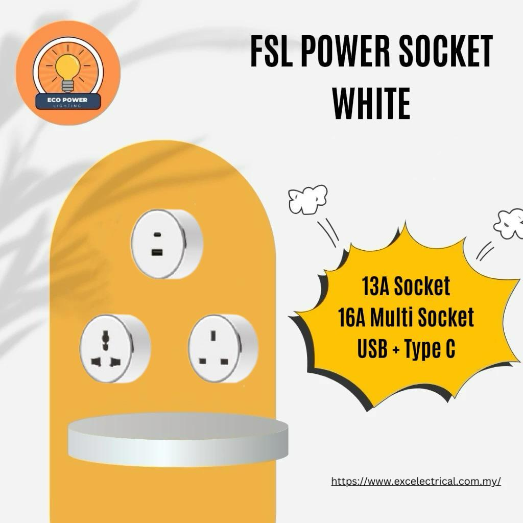 FSL POWER SOCKET (TRACK ADAPTER SOCKET) (3 TYPES) | Shopee Malaysia