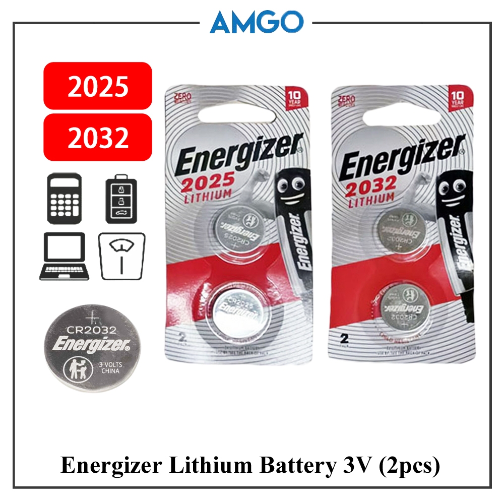 AMGO Energizer 3V Lithium Battery 2032 2025 100% Original Coin Button ...