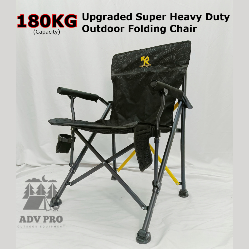 180kg Super Heavy Duty Foldable Camping Chair Portable Outdoor Indoor ...