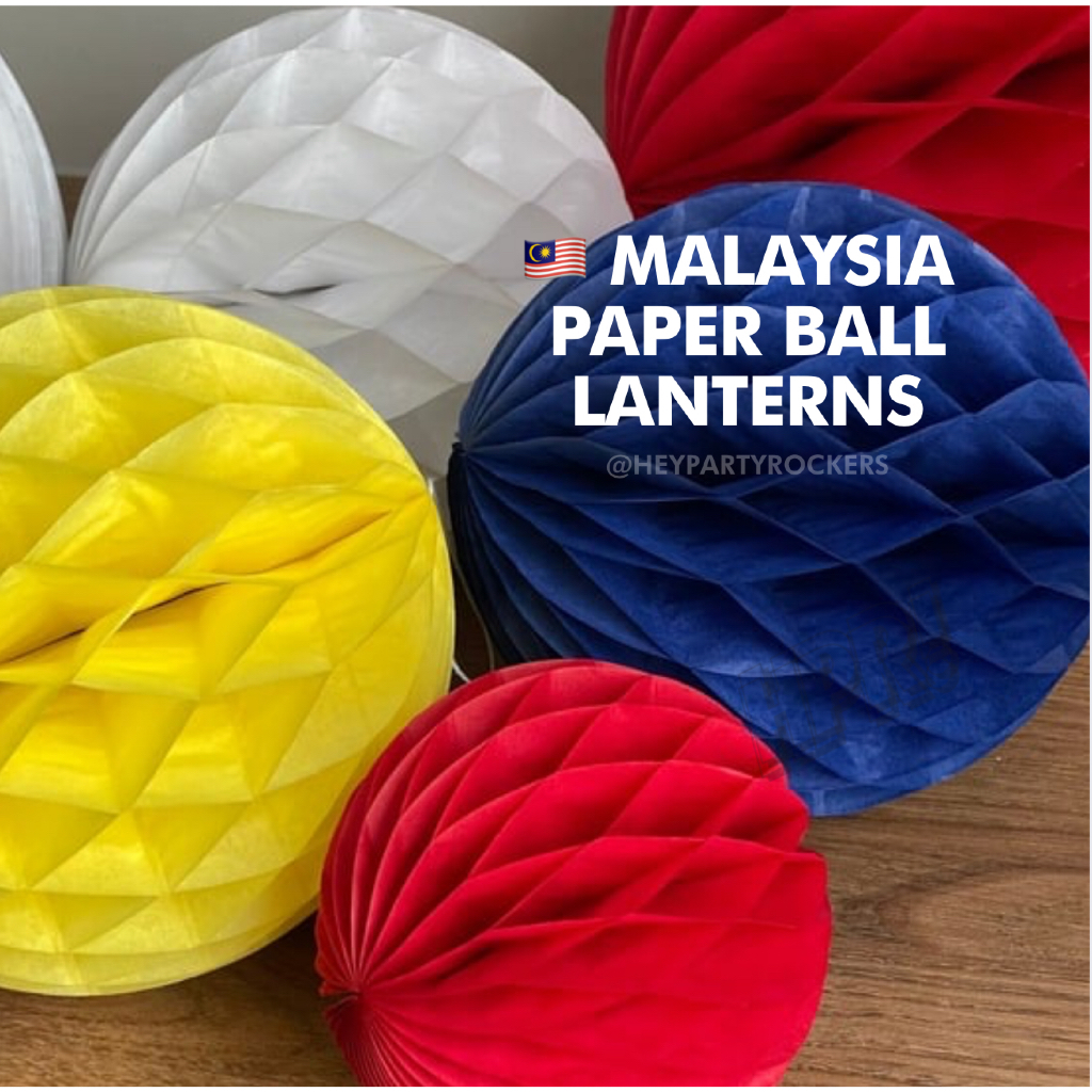 Hiasan Hari Merdeka & Malaysia Day Paper Ball Lantern Decoration ...