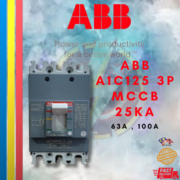 ABB A1C125 3P MCCB 25KA (63A , 100A) | Shopee Malaysia