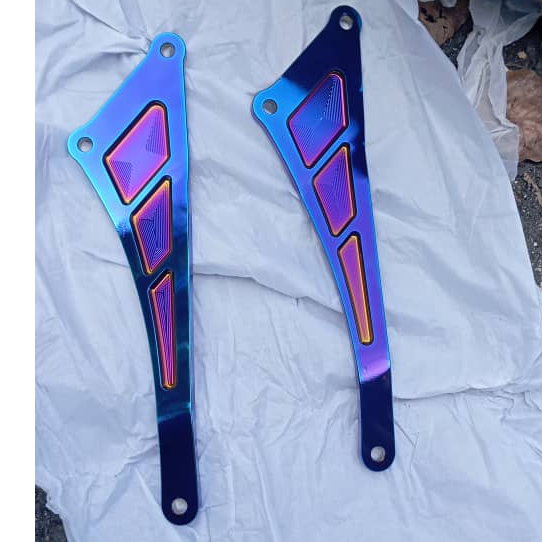 CNC Non Adjustable Exhaust Bracket Y15 Y15zr Y15 v1 v2 Colour Titanium ...