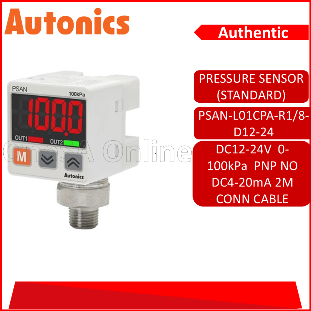 AUTONICS PRESSURE SENSOR (STANDARD)(AUTO-PSAN-L01CPA-R1/8-D12-24 ...