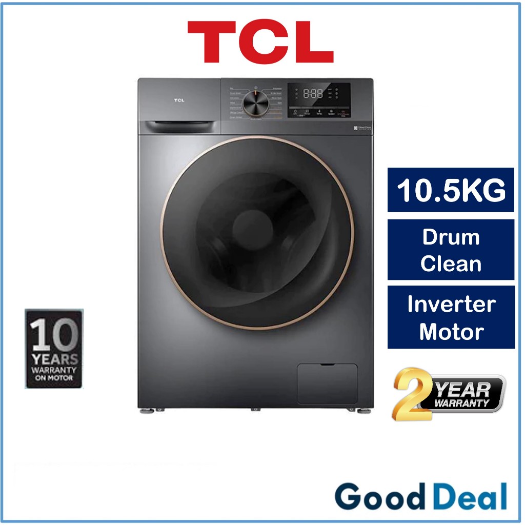 TCL TWF105-P22DG 10.5KG Inverter Front Load Washing Machine Mesin Basuh ...