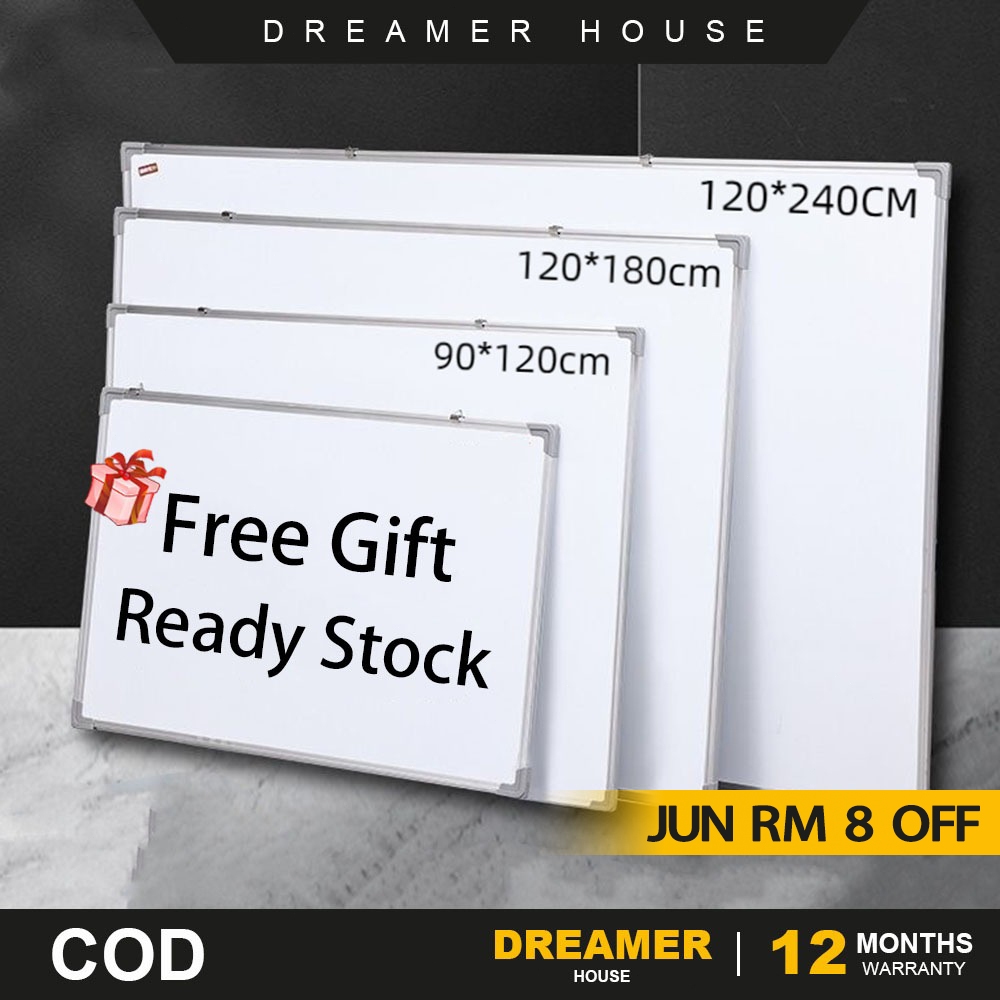 Whiteboard Magnetic Aluminium Frame Solid Board Papan Putih Give Free ...