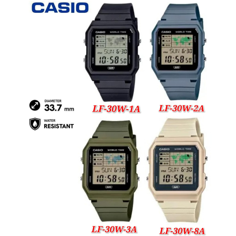 Casio Vintage LF-30W unique digital watch featuring a world map ...