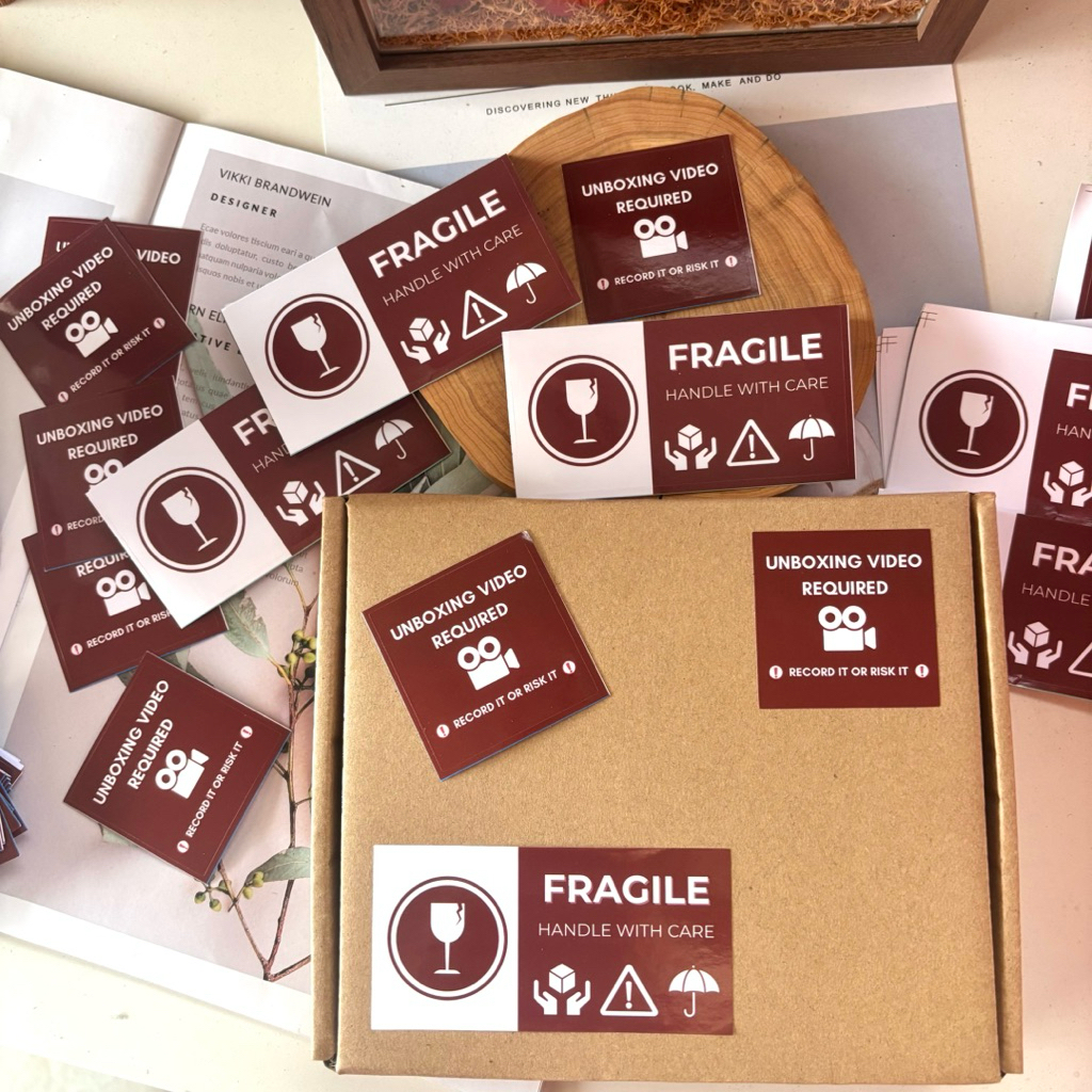 (45pcs) Fragile Handle With Care Packaging Sticker Unboxing Video ...