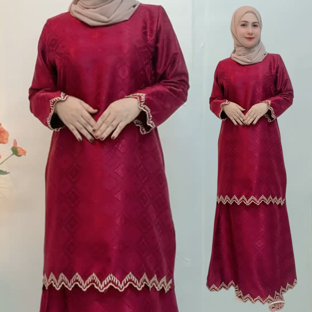 Baju Kurung Songket Sulam Jacquard Set by Rumaisa Collection | Shopee Malaysia