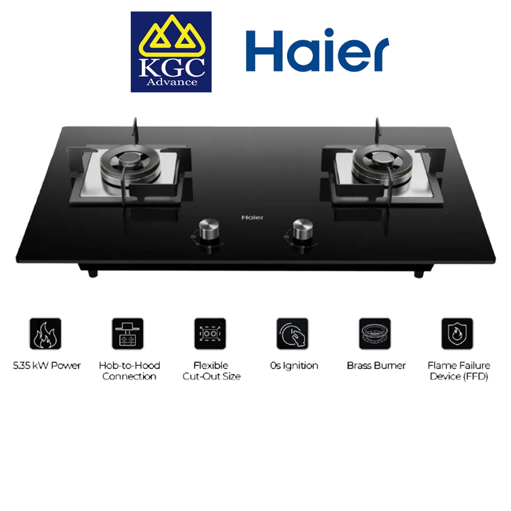 HAIER Built-in & Desktop 8mm Tempered Glass Gas Hob HC-Q68266B | Shopee ...