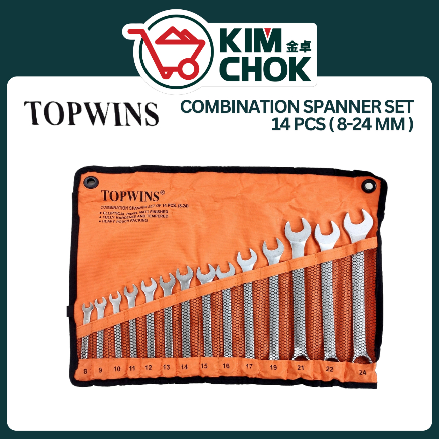 TOPWINS Combination Spanner Set 14pcs ( 8-24mm ) - Orange | Combination ...