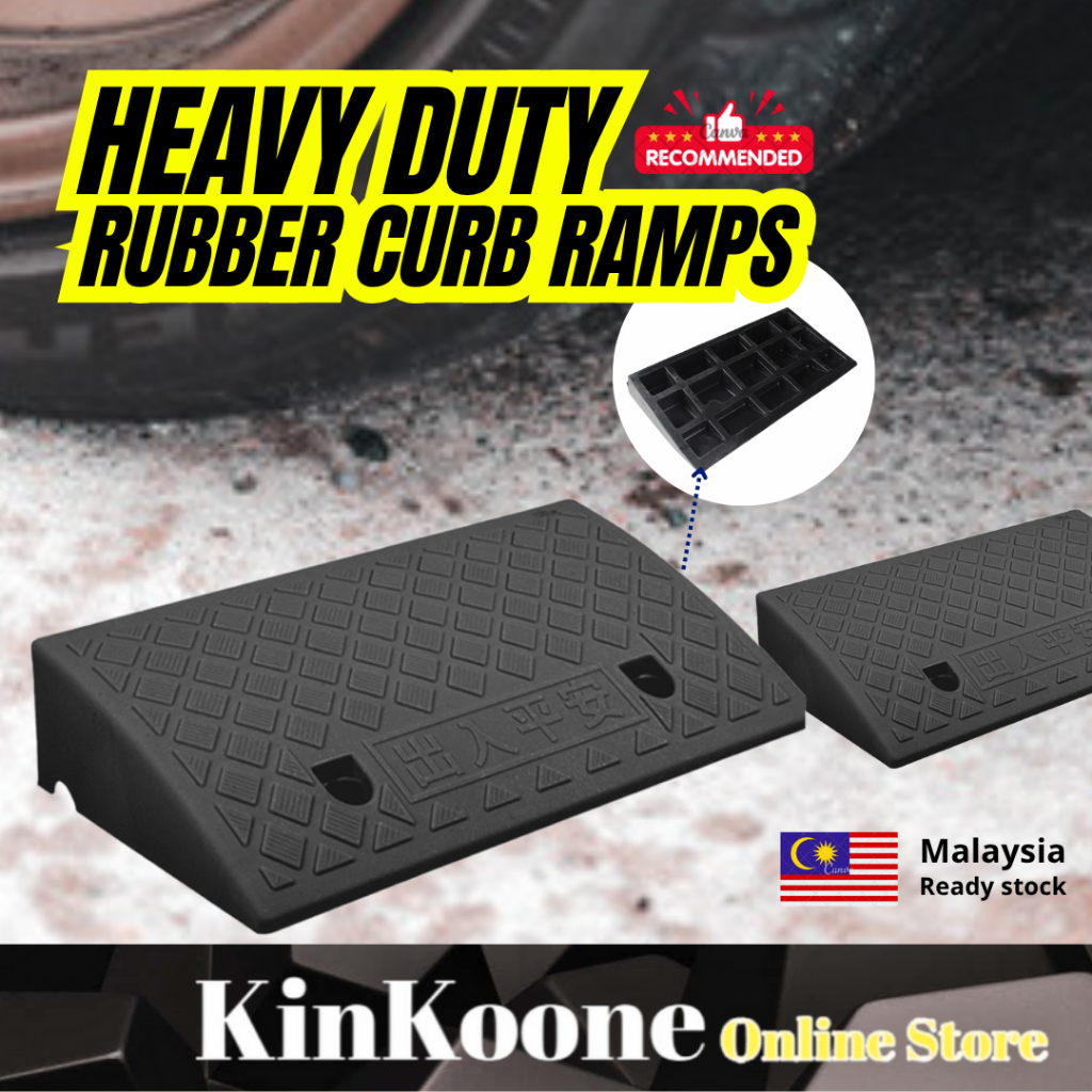Heavy Duty Rubber Road Driveway Curb Ramp Kerb Wheelchair Car Bike Motorcycle Ramps | Shopee ...