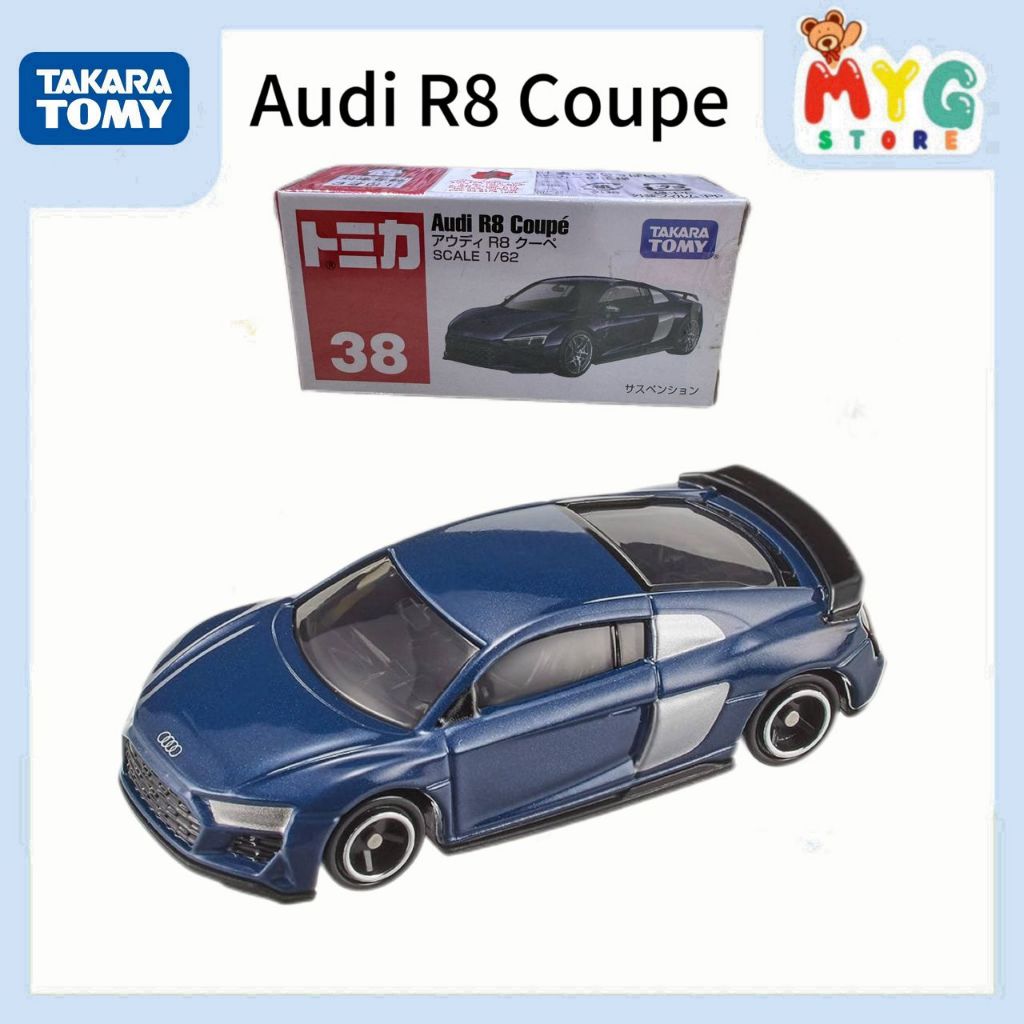 Original No.38 Audi R8 Coupe Scale 1/62 Tomica # 158660 Takara Tomy Die ...