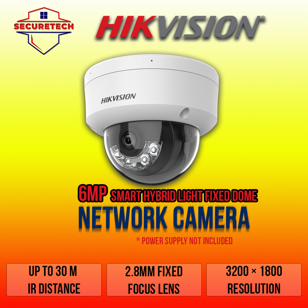 Hikvision DS-2CD1163G2-LIU 6MP Dome IP Camera 2.8mm | AcuSense | Built ...