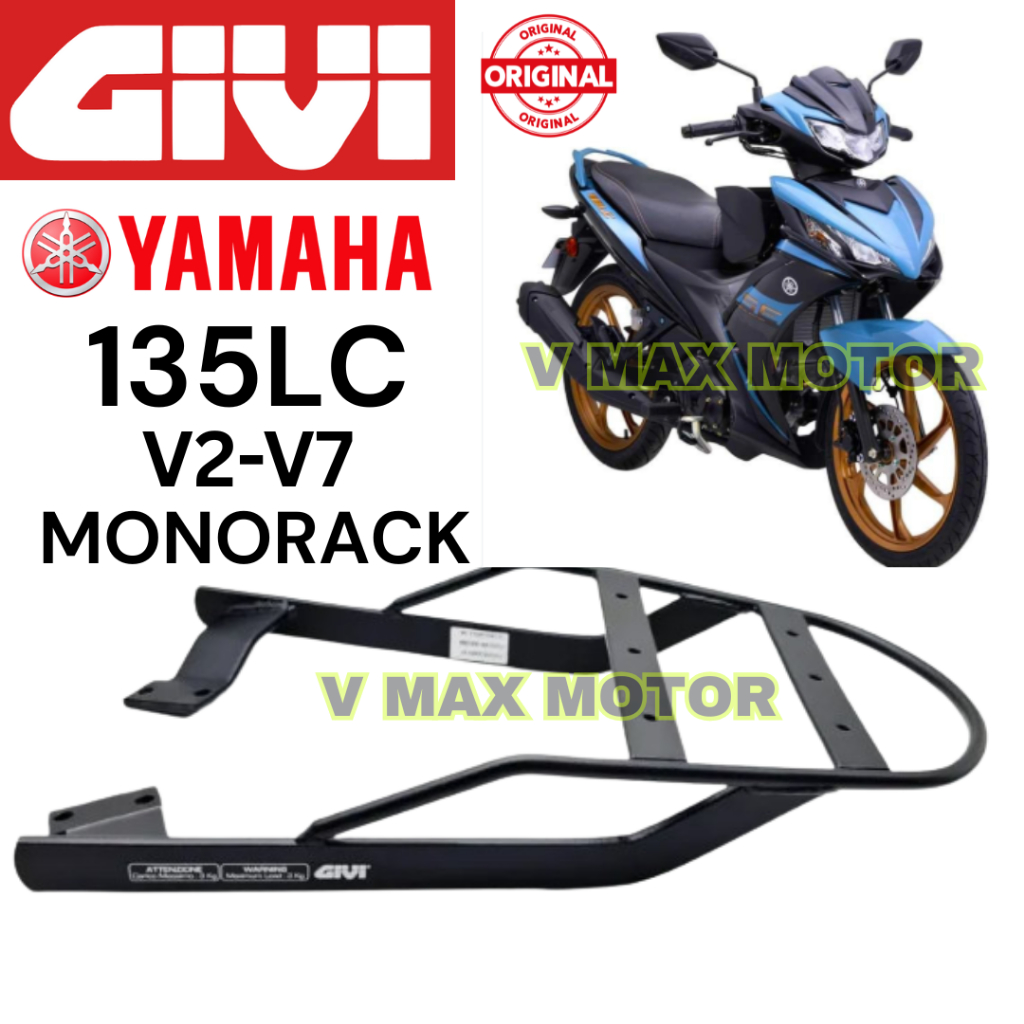 100% Original GIVI V RACK Yamaha 135LC V2-V7 Monorack / Box Kaki ...