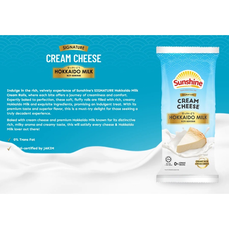 Sunshine Roti Susu Hokkaido Milk Bread 300g/Assorted Cream Bread 50gm ...