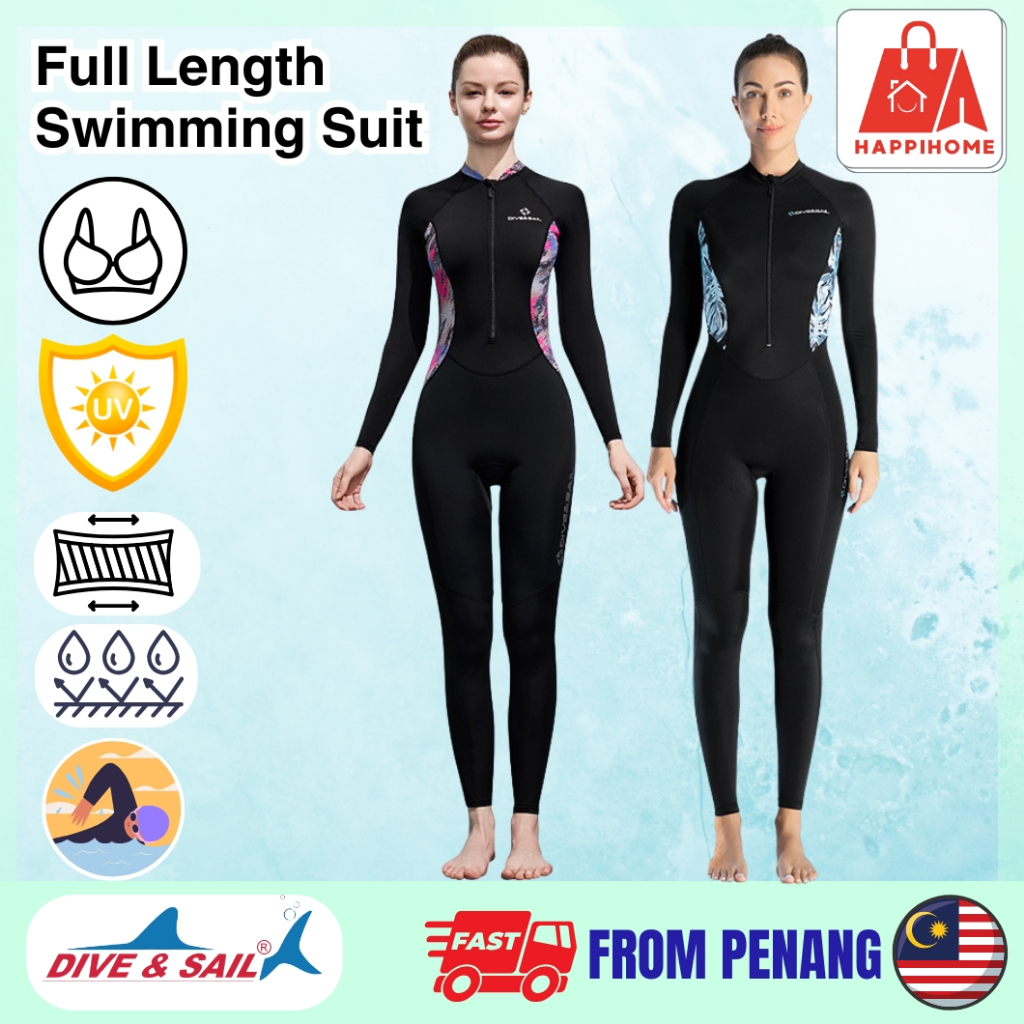 Dive&Sail One-Piece Professional Swimming Suit Training Long Sleeve ...