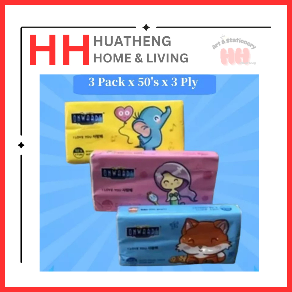 ONWARDS Facial Tissue 50's x 3ply (1 bundle/ 12packets) | Shopee Malaysia