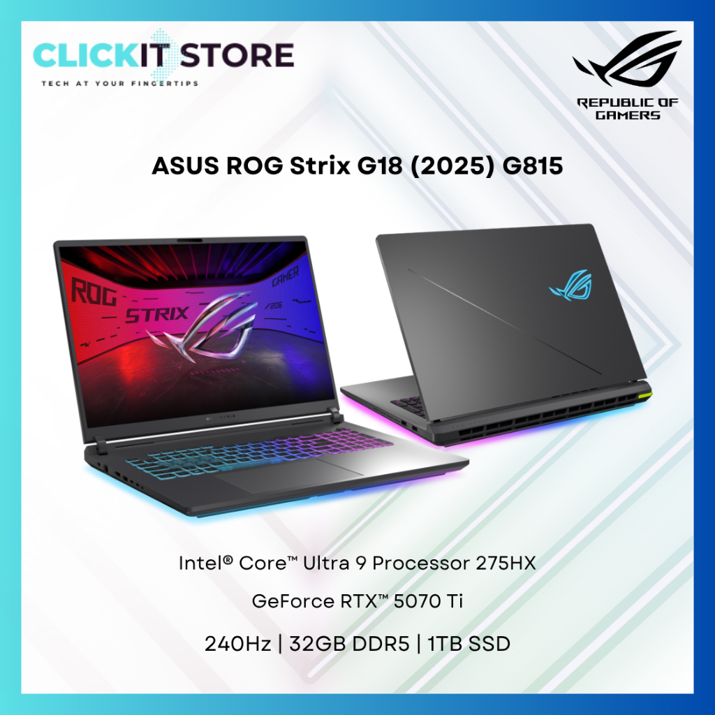 ASUS ROG Strix G18 (2025) G815 Gaming Laptop | Intel Ultra 9 275HX ...