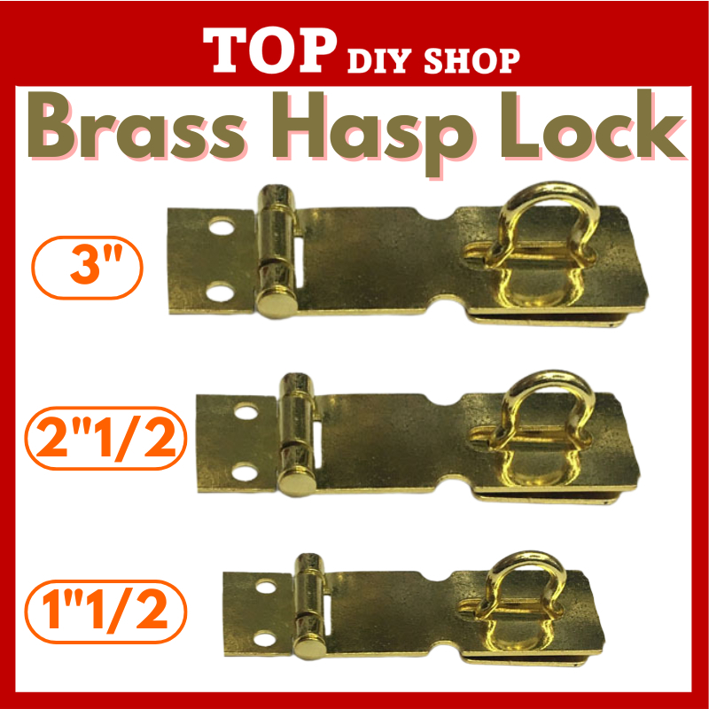 Mini Size Brass Hasp & Staple Latch Door Lock Padlock Clasp Security ...