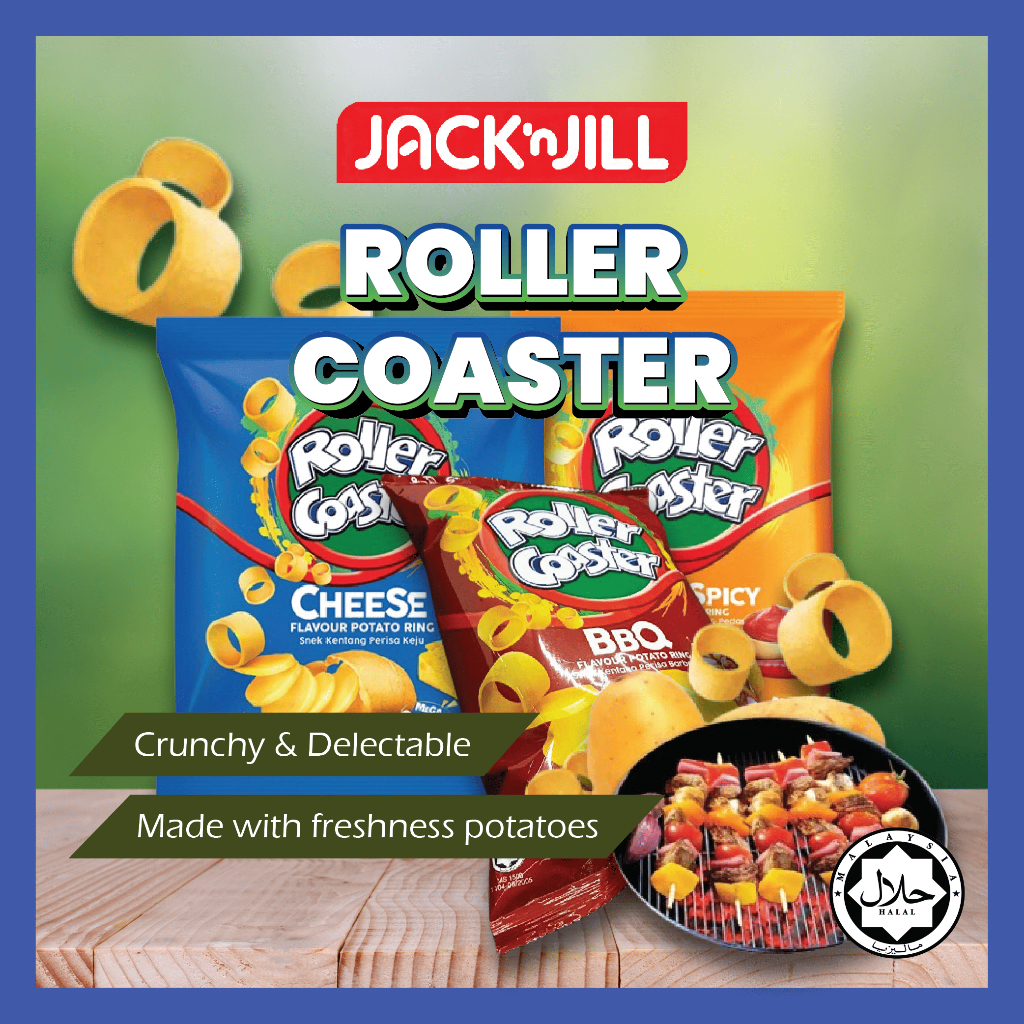 Jack 'n Jill Roller Coaster BBQ / CHEESE / SWEET & SPICY 60GM | Shopee ...