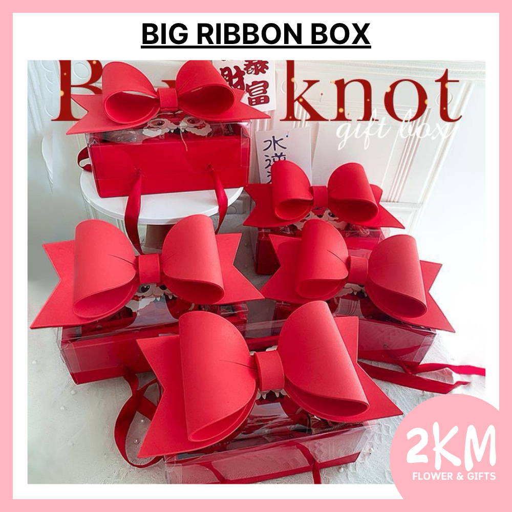 BIG RIBBON BOX Korean PVC mother day Korean Fruits box flower Cake box ...