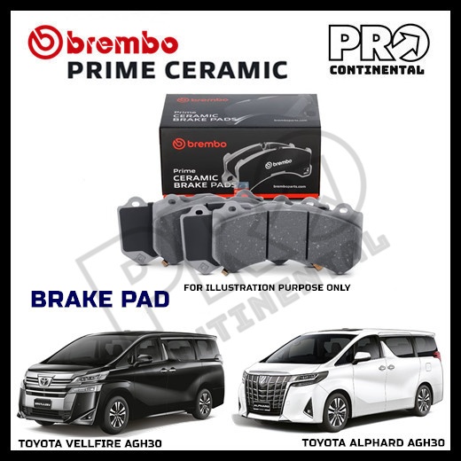BREMBO PRIME CERAMIC TOYOTA ALPHARD VELLFIRE AGH30 AGH35 GGH30 2015-2023 FRONT REAR BRAKE PAD ...