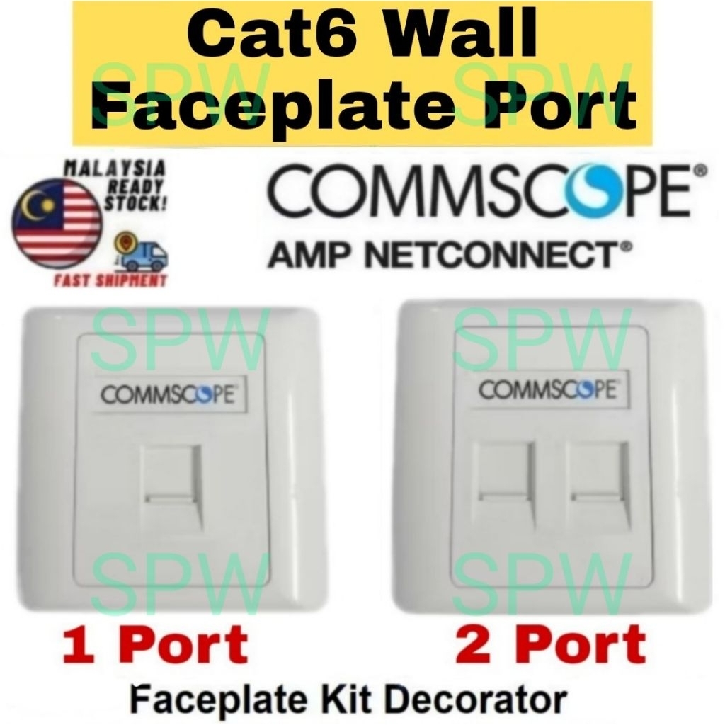 Commscope CAT5E/CAT6 1Port / 2 Ports Faceplate Degree Angle Type Data ...