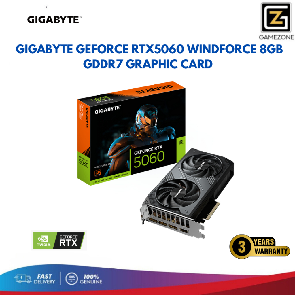 GIGABYTE RTX5060 WINDFORCE 8GB GDDR7 GRAPHICS CARD | Shopee Malaysia