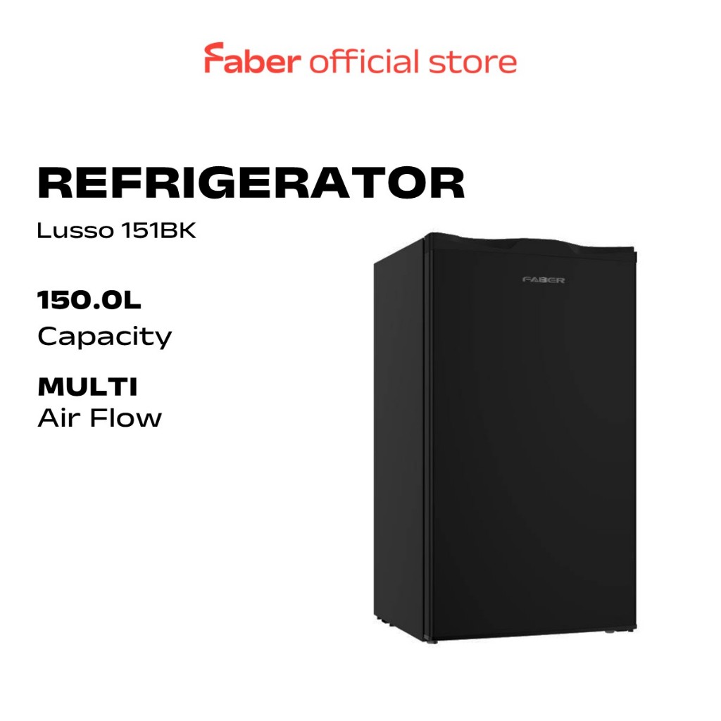 Faber Black Single Door Refrigerator Lusso 151bk 150.0L Peti Sejuk ...