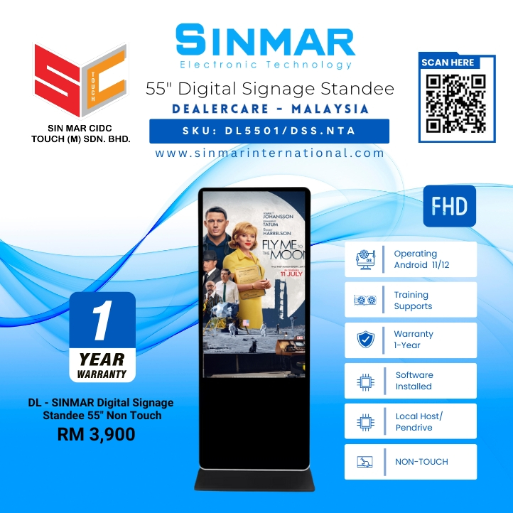 SINMAR 55” Digital Signage Non-Touch | FHD / 4K UHD | Android 13 ...