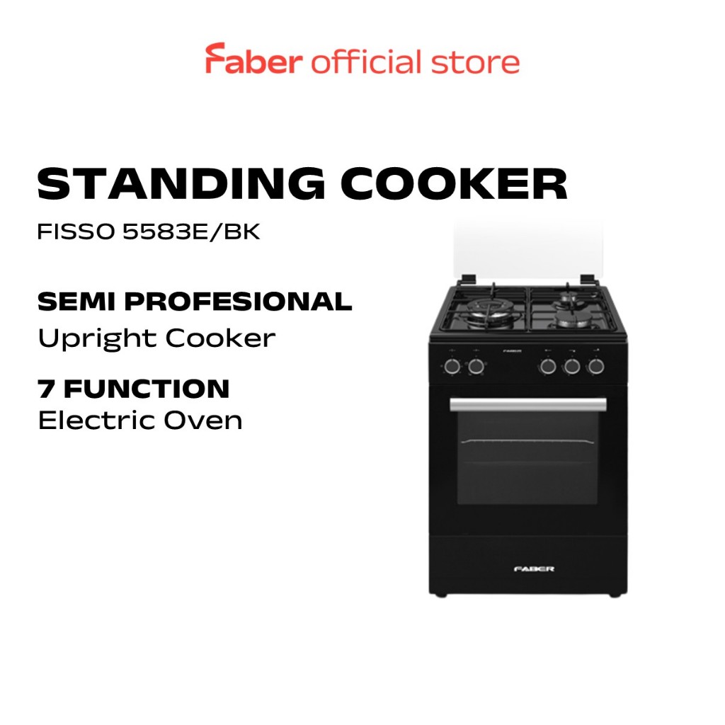 Faber Free Standing Shiny Black Cooker With Oven (Duel Fuel) Fisso ...