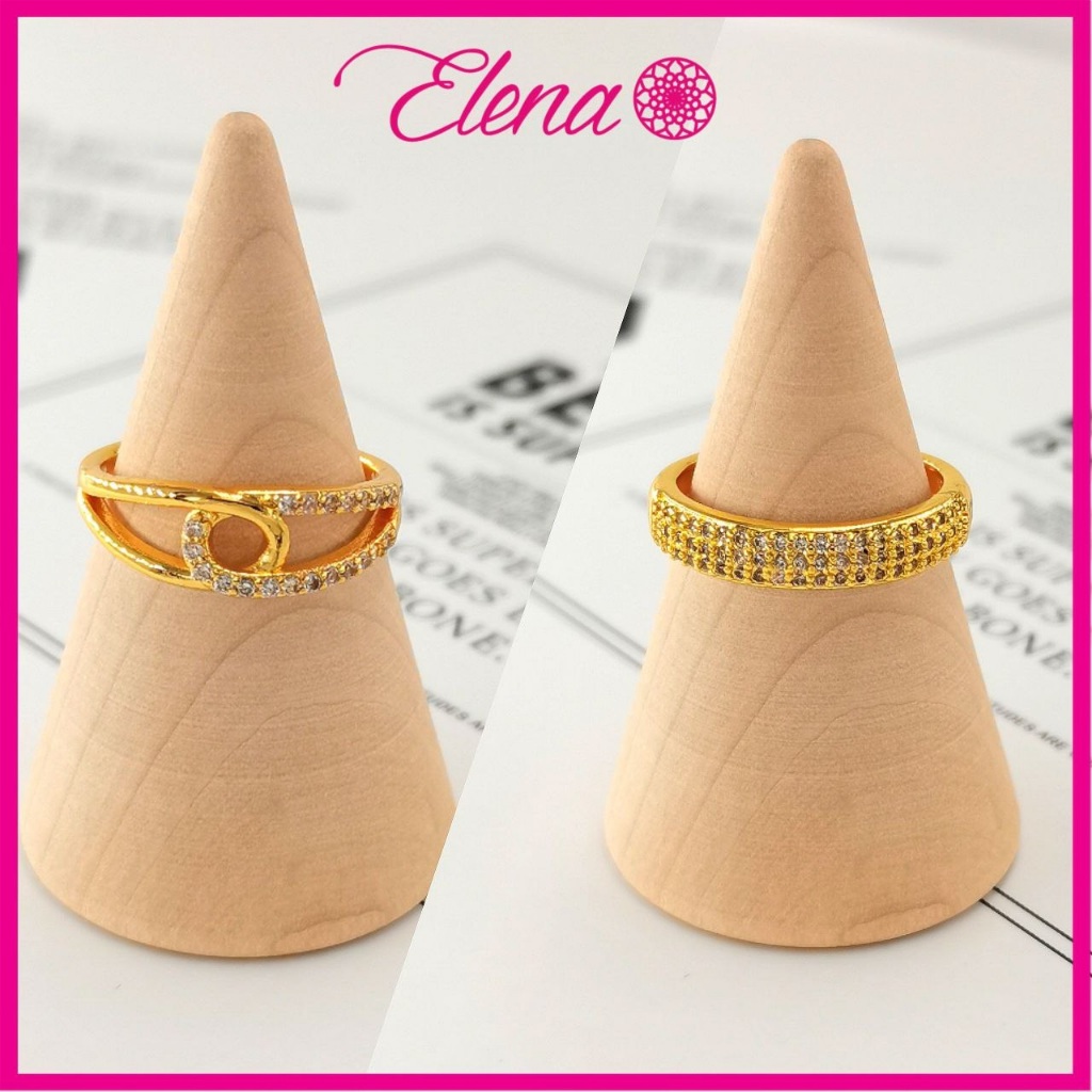 Elena Emas Korea Emas Sadur Cincin Dewasa ER375/ER377/ER379/ER374/ER376 ...