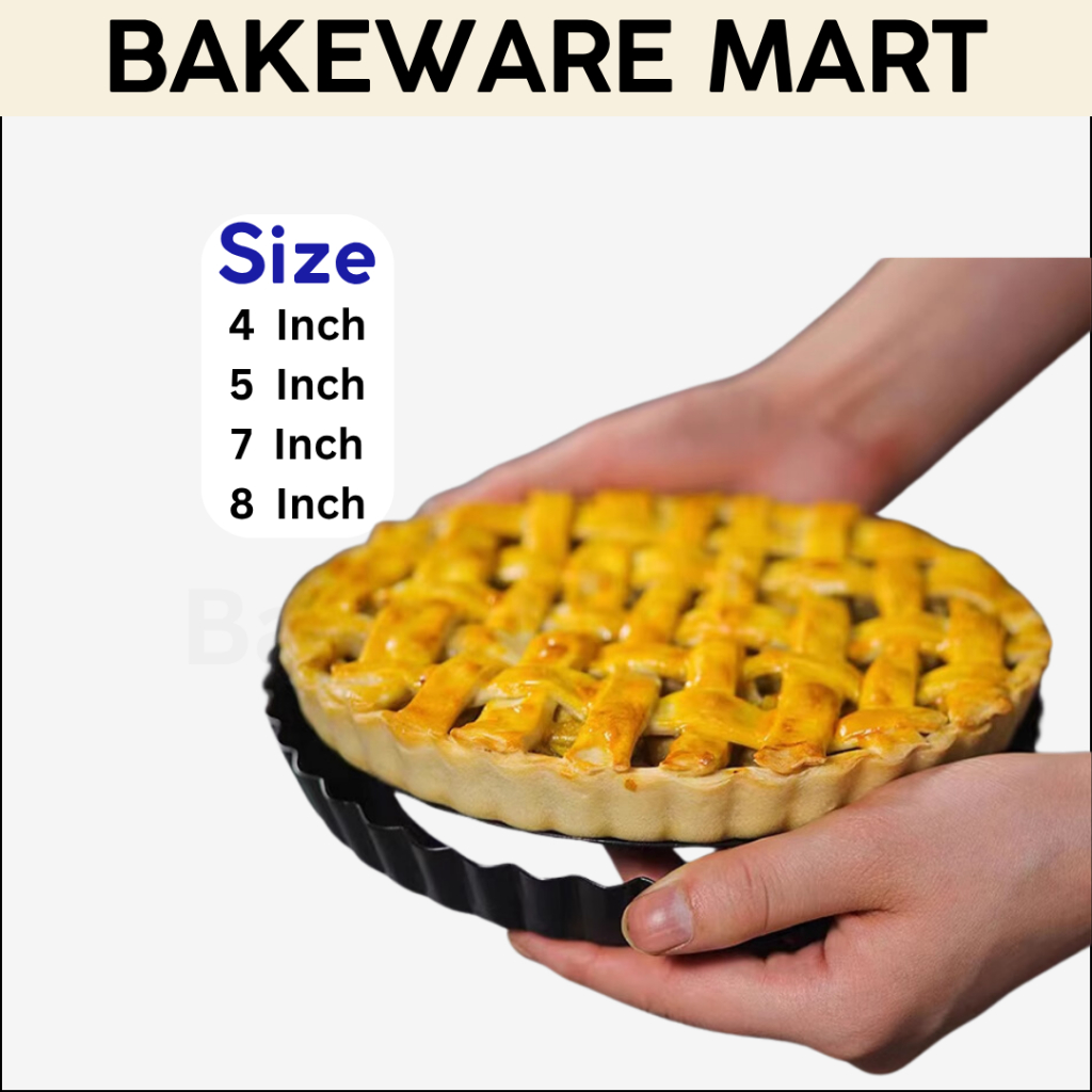 Pie Tart Mould Removable Bottom Acuan Cheese Pizza Pan Dish Baking Tray ...