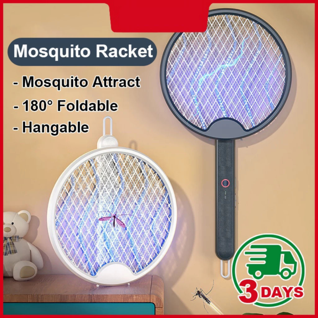 [Shopee Choice] Electric Mosquito Racket, Round Foldable Swatter with ...