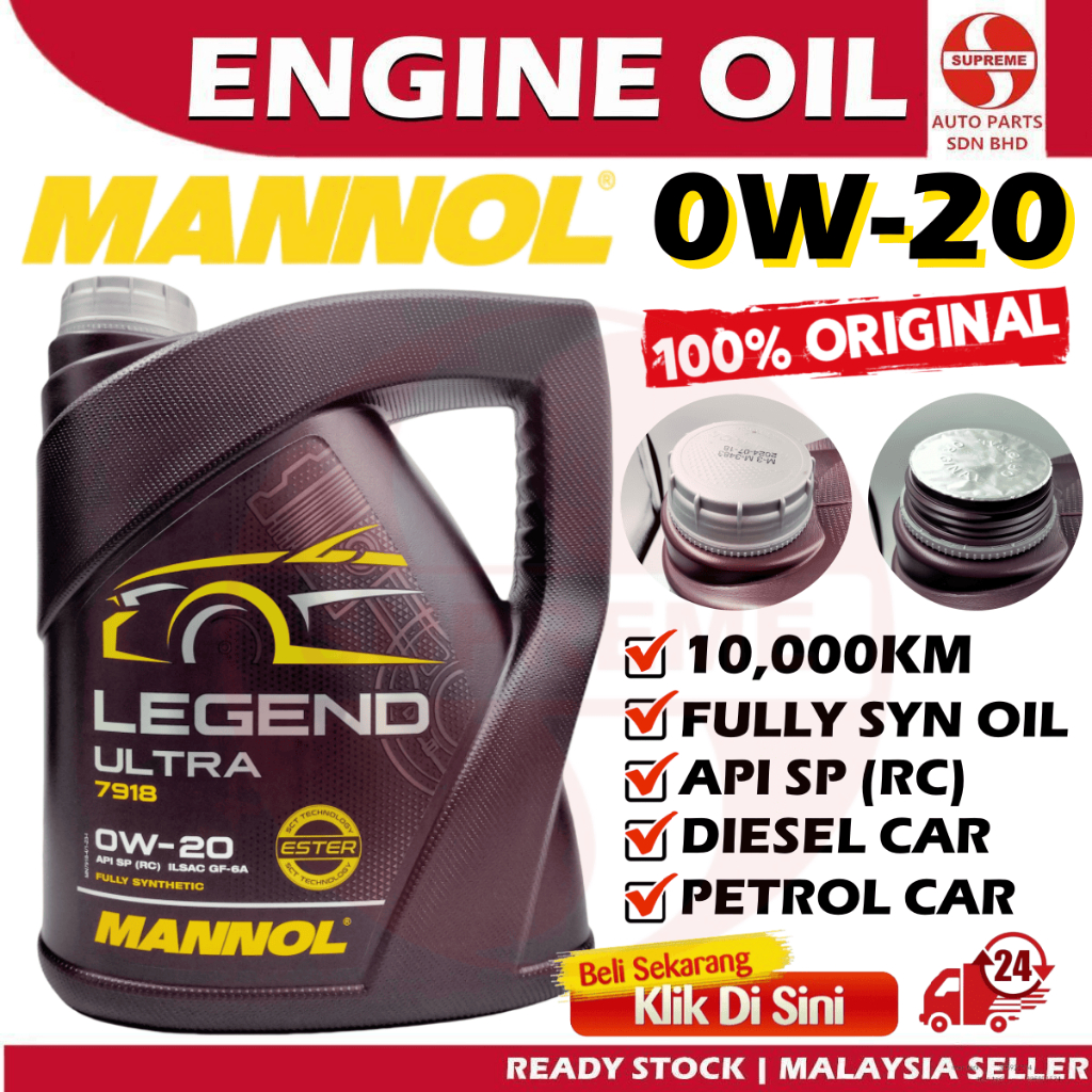 S2U Original Engine Oil Mannol 0W20 Fully Synthetic Proton Perodua ...