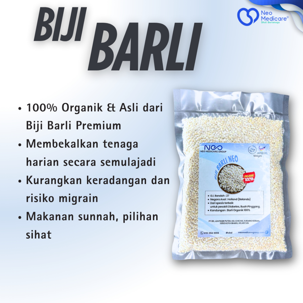 BIJI BARLI ORGANIK - GI RENDAH (500G) | Shopee Malaysia