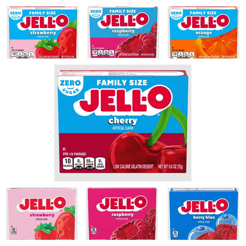 JELL-O Sugar Free Gelatin [ Raspberry / Orange / Strawberry / Cherry ...