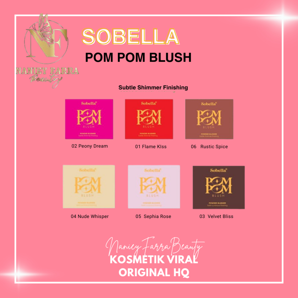 SOBELLA POM POM BLUSH SUBTLE SHIMMER FINISHING | Shopee Malaysia