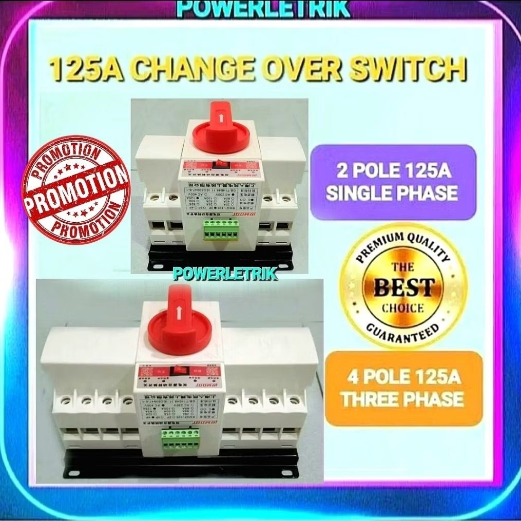 SINGLE PHASE / THREE PHASE 125A DUAL POWER AUTO TRANSFER SWITCH(ATS) 2 ...