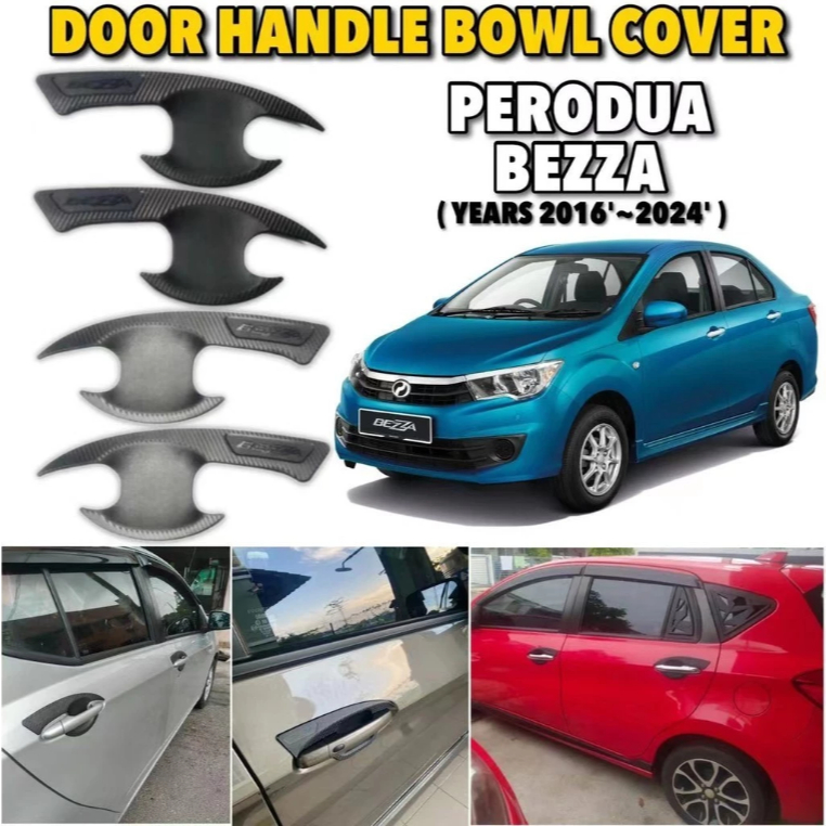 PERODUA BEZZA DOOR HANDLE COVER Carbon Fibre Car Door Handle Cover ...