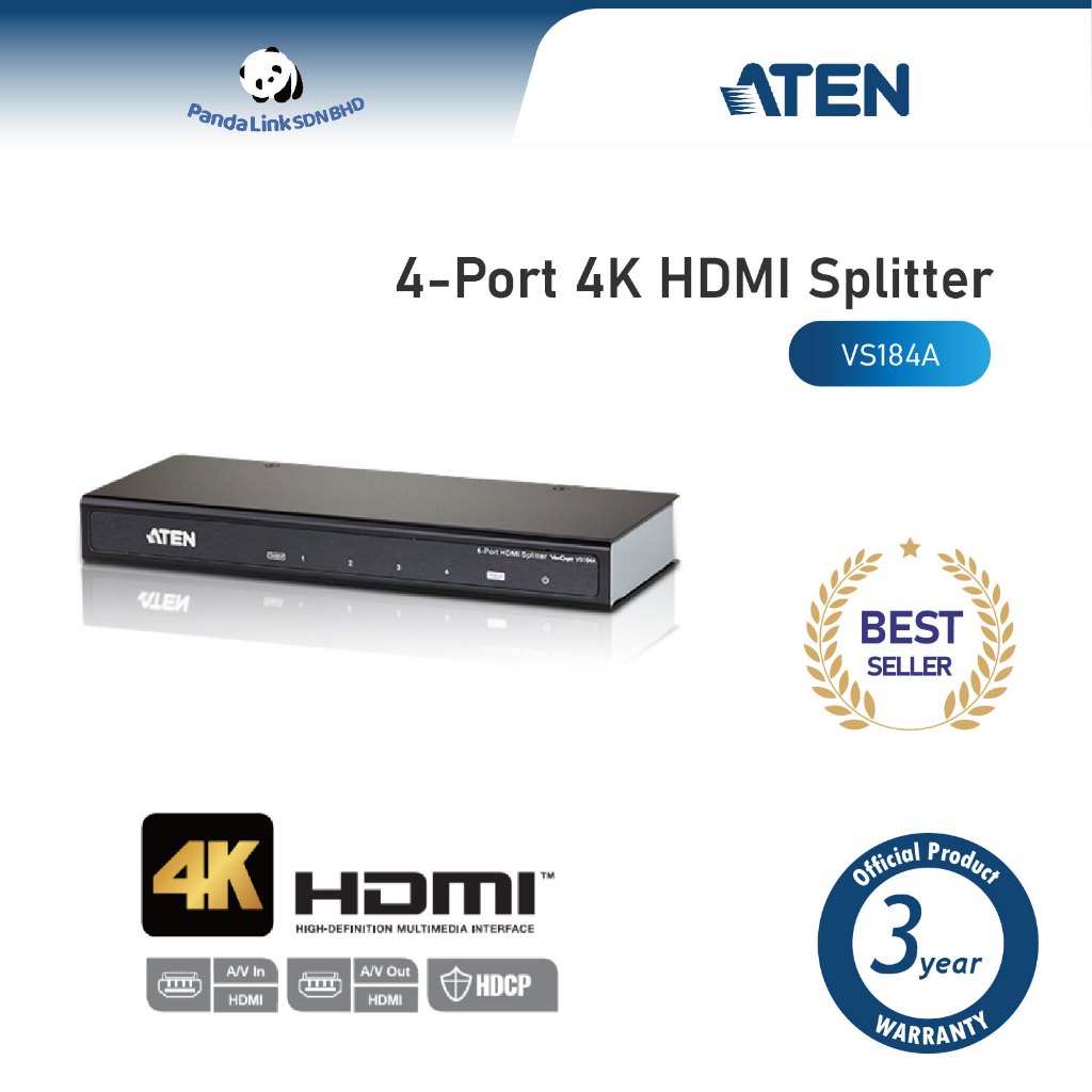 ATEN VS184A 4-Port 4K HDMI Splitter | Shopee Malaysia